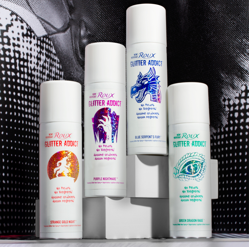 1 Pallet of Roux Glitter Addict Hair Spray - Purple Nightmare & Strange ...